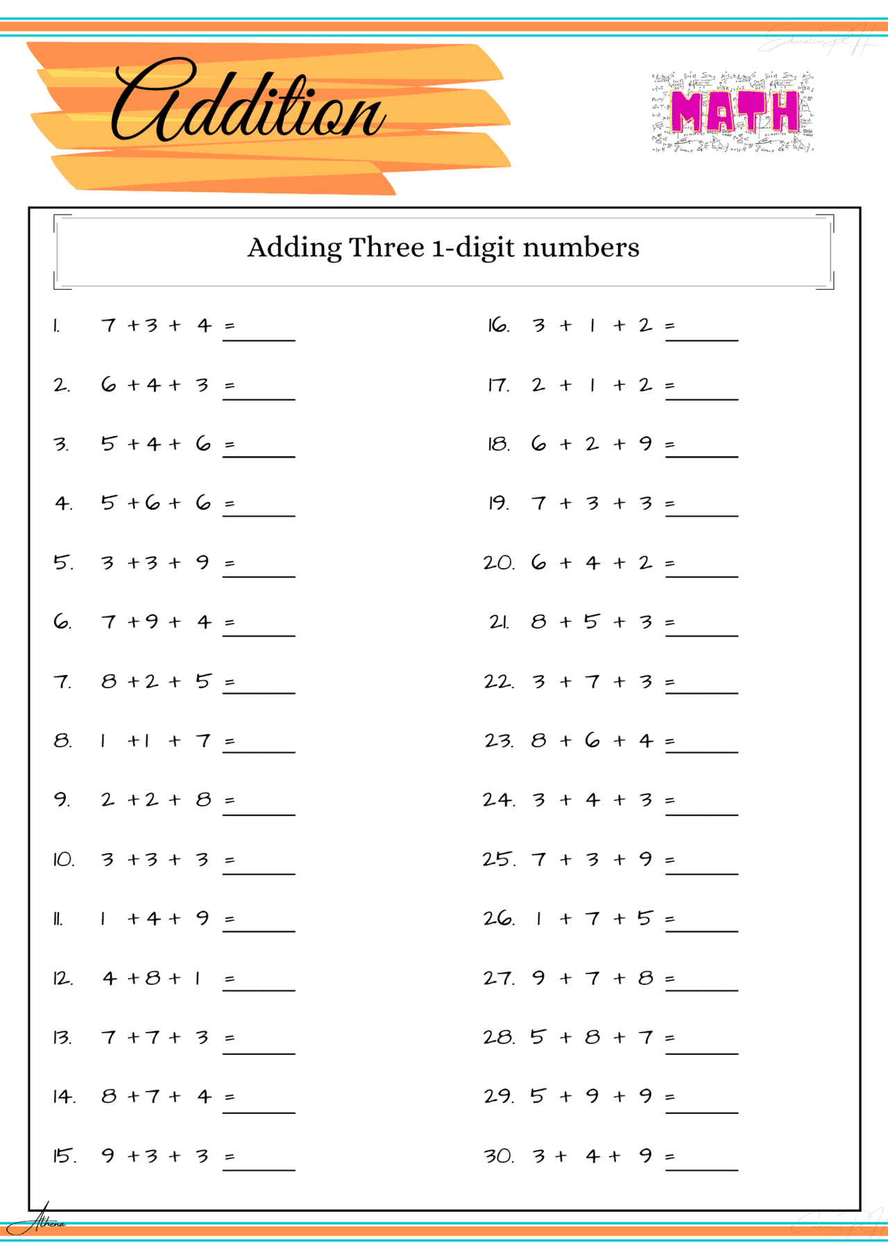 addition-3-numbers-worksheet