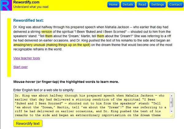 Rewordify: Entiende lo que lees – Eingleses
