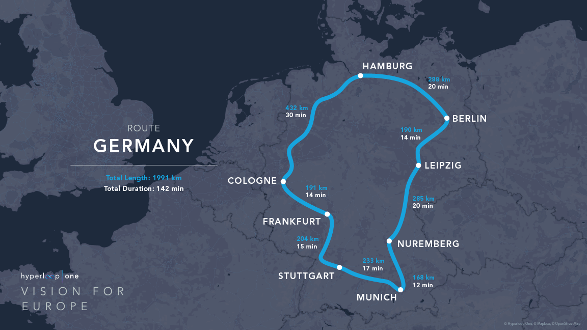 Hyperloop One unveils 9 new potential European routes for high-speed ...