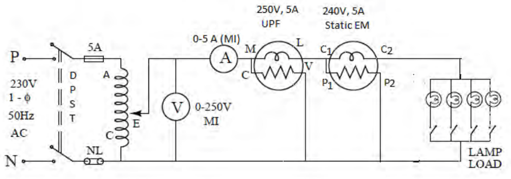 Circuit Diagram Of Calibration Single Phase Energy Meter - Circuit Diagram