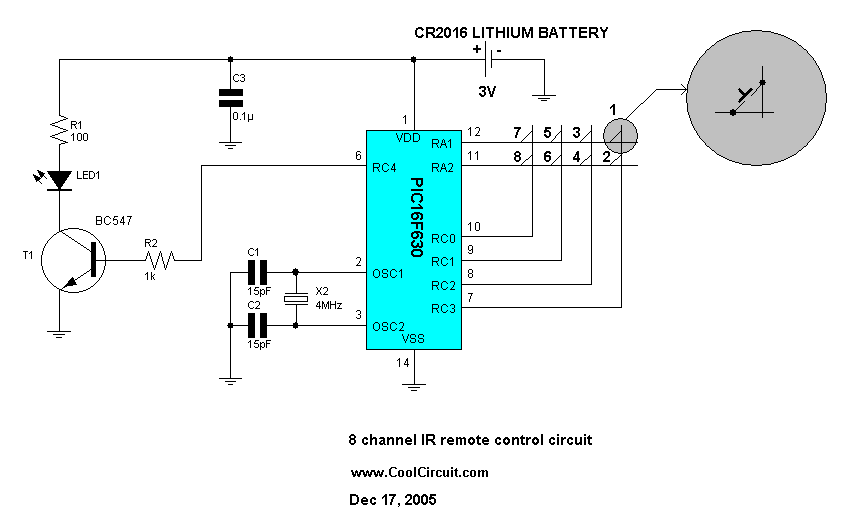 Ir Remote Control Transmitter Circuit Diagram
