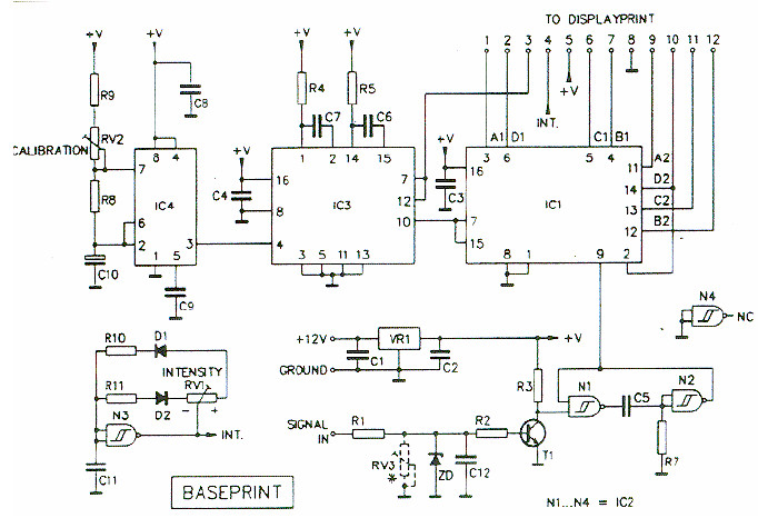 Electronic Tachometer Circuit Diagram