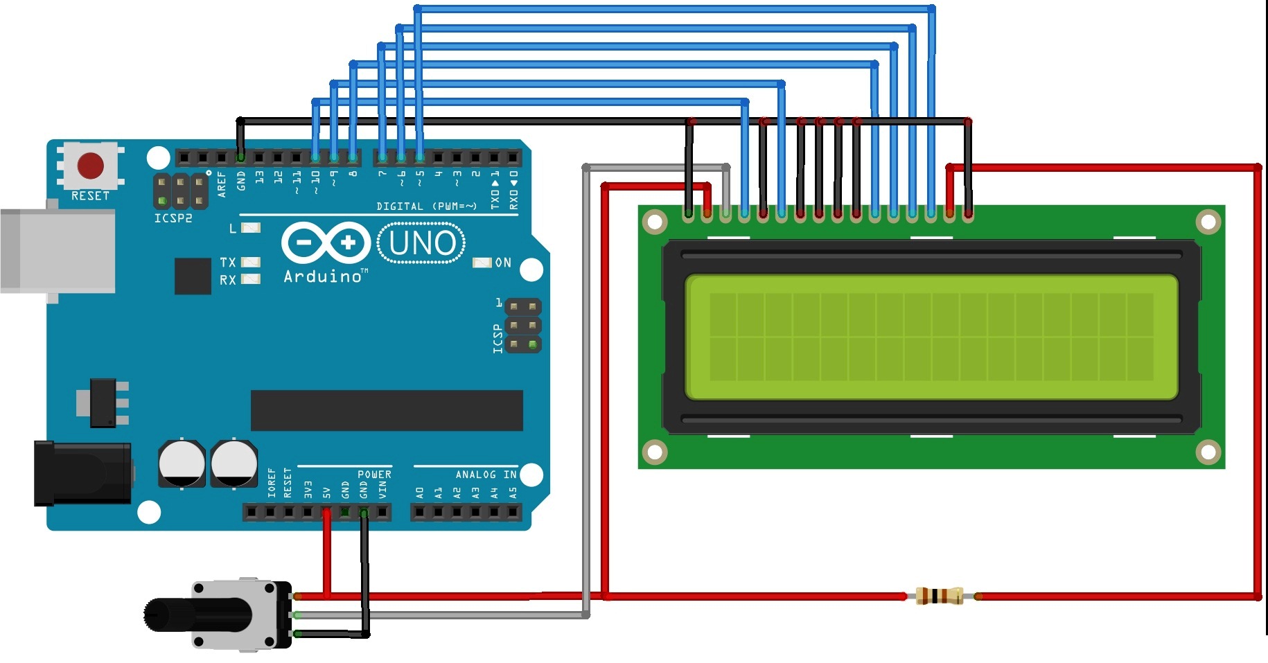 Lcd Display Arduino Circuit Diagram