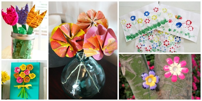 ReCycled Spring Crafts for Kids - Flowers - Emma Owl
