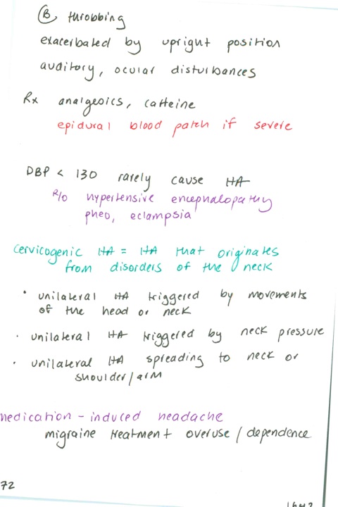 672. Symptoms of post LP headache, Rx / What is a hypertensive headache ...