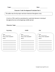 Character Traits Worksheet 3Rd Grade Character Traits Worksheet 3Rd Grade