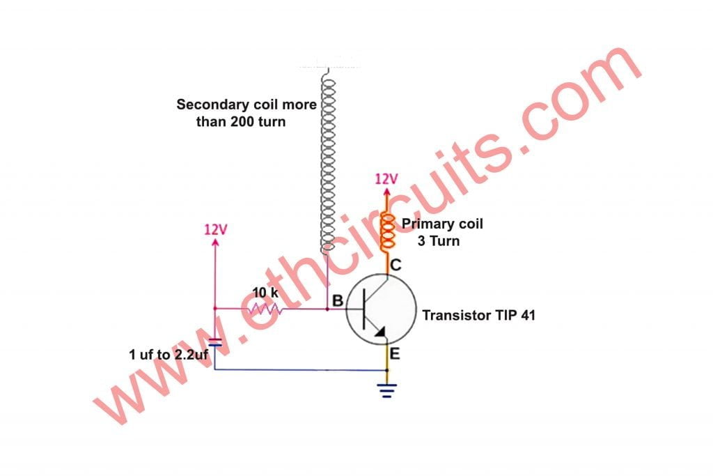 Tesla Coil Circuit Working Circuit Diagram 