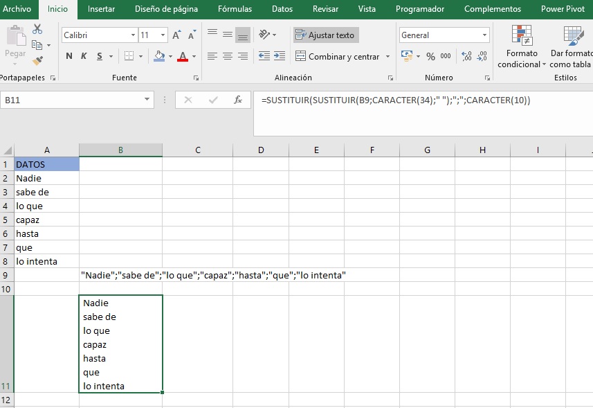 PASAR INFORMACIÓN DE UN RANGO A UNA CELDA USANDO FÓRMULAS - Excel Signum