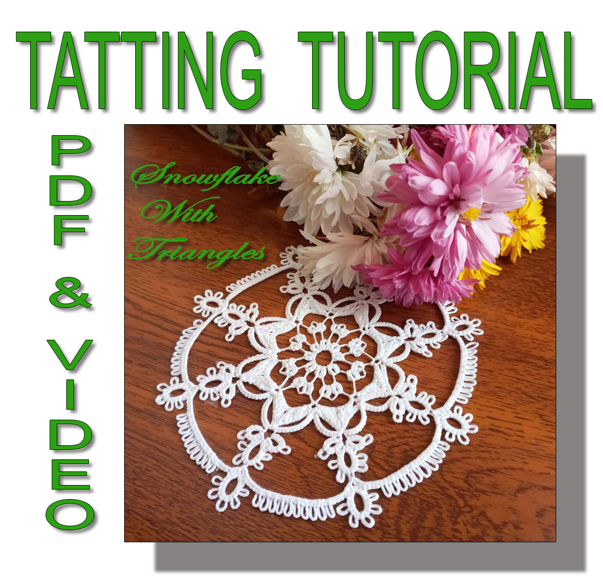 Snowflake With Triangles Pattern - FairyLace - tatting pattern snowflake