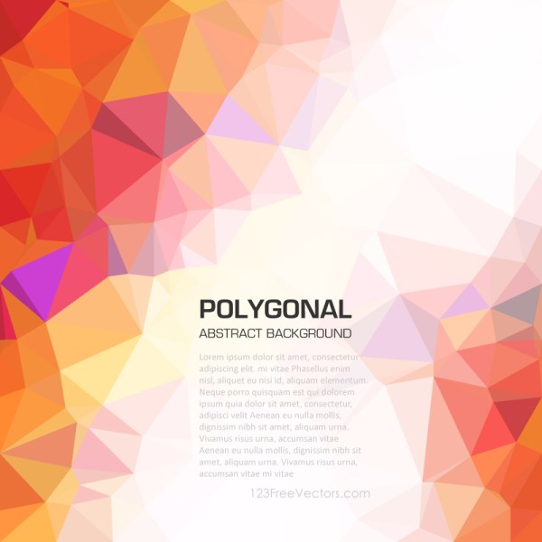 Orange Abstract Polygonal Triangular Background Graphics