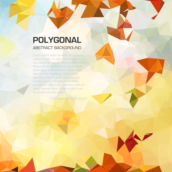 Yellow Orange Abstract Polygonal Triangular Background Vector