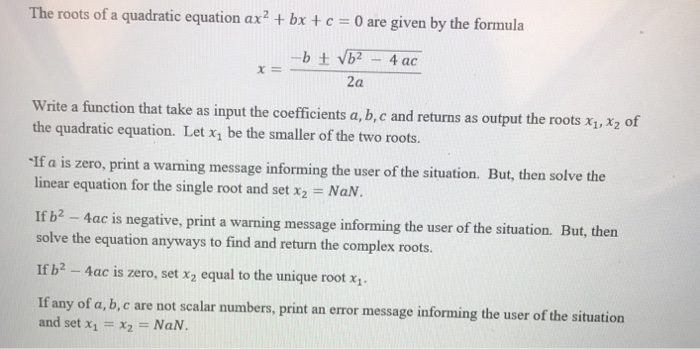Calculate Roots Of Quadratic Equation In Matlab - Tessshebaylo