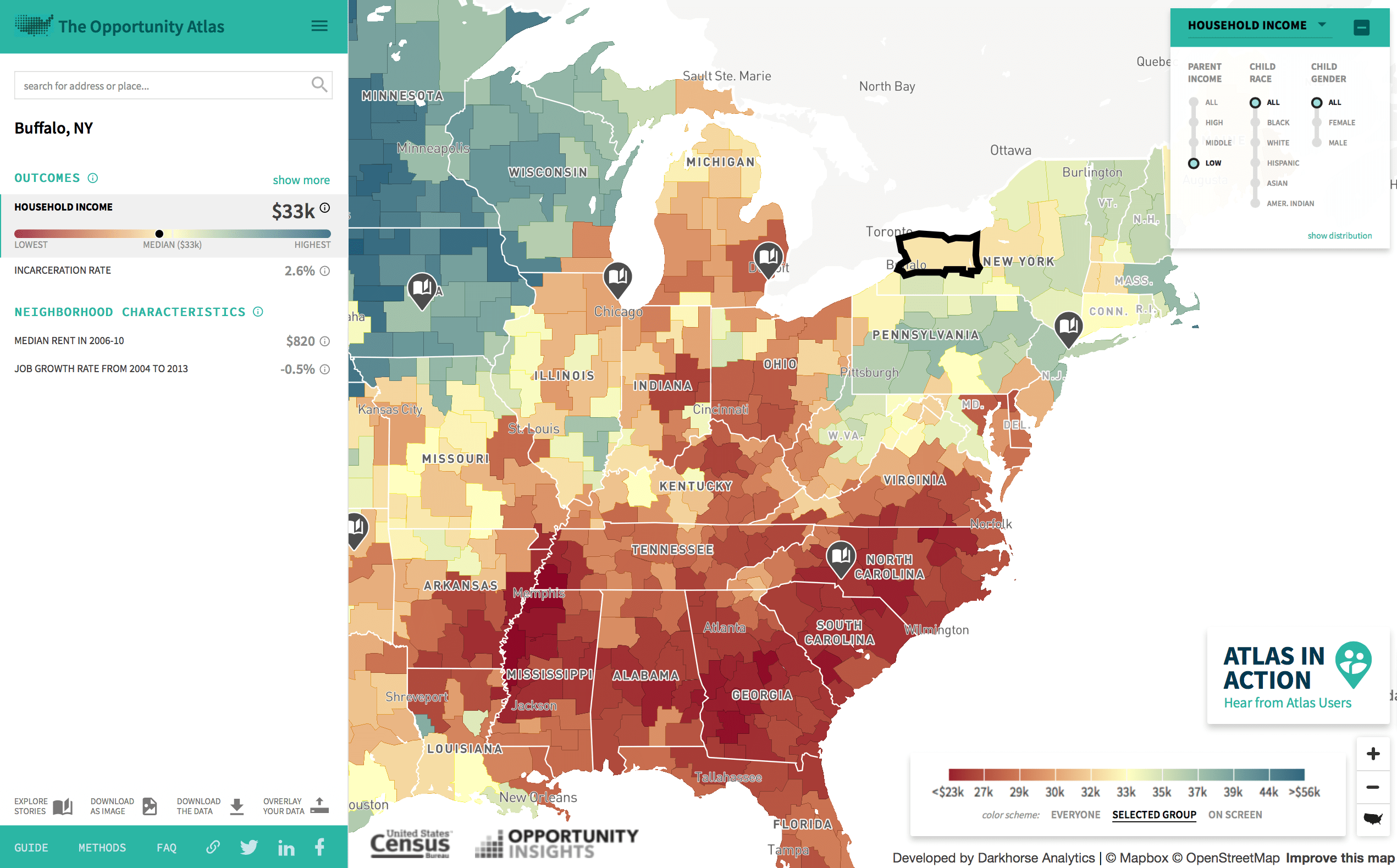 Mapping opportunity for children, based on where they grew up | FlowingData