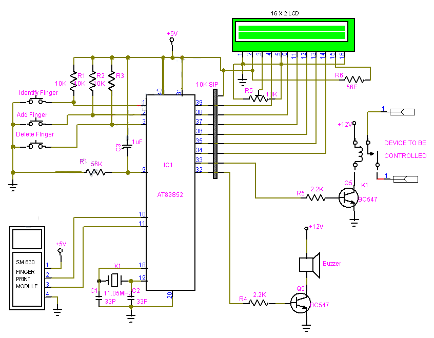 Circuit Diagram For Fingerprint Based Security System - Circuit Diagram