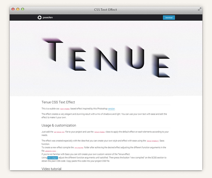 Tenue CSS3 Text Effect - - Fribly