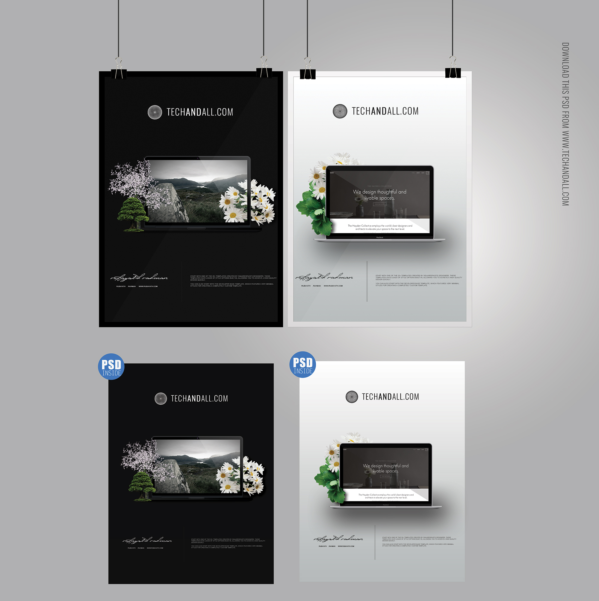 Free A4 Poster & Frame MockUp - - Fribly