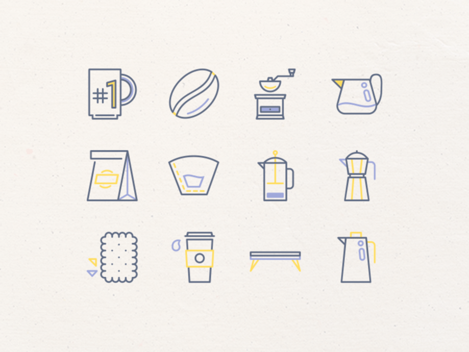 Free Vector Coffee Icons - Icons - Fribly