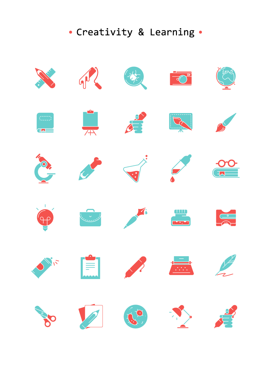 Creativity & Learning Icon Set - Icons - Fribly