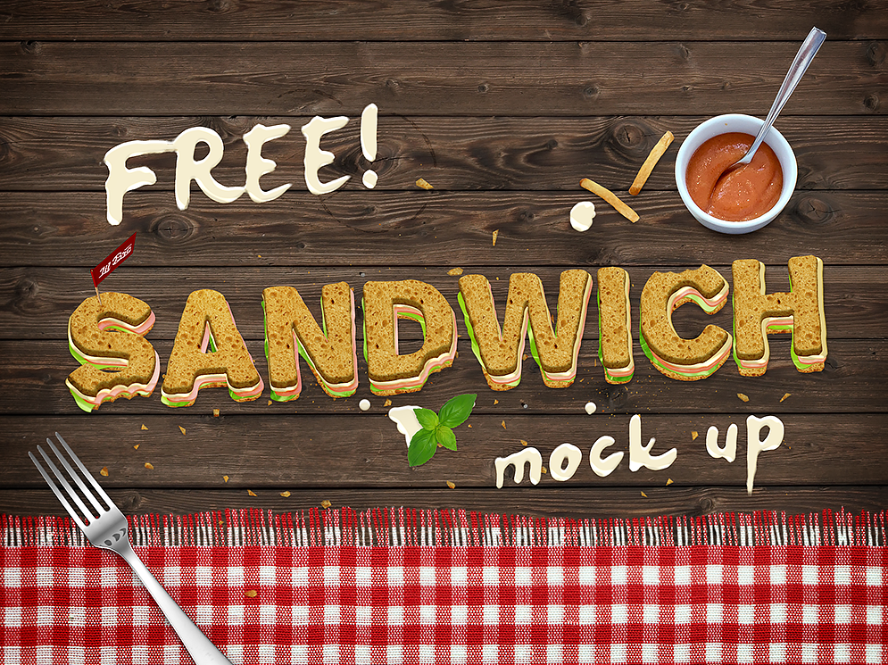 Free Sandwich Text Mockup Freebies Fribly 
