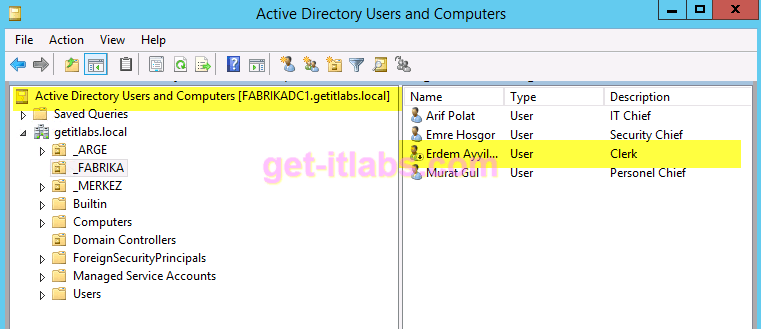 Windows Server 2012 R2 Active Directory Snapshot – Get-itLabs.com