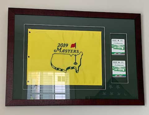 Masters Flag and Ticket Frame - GolfFlagFrames