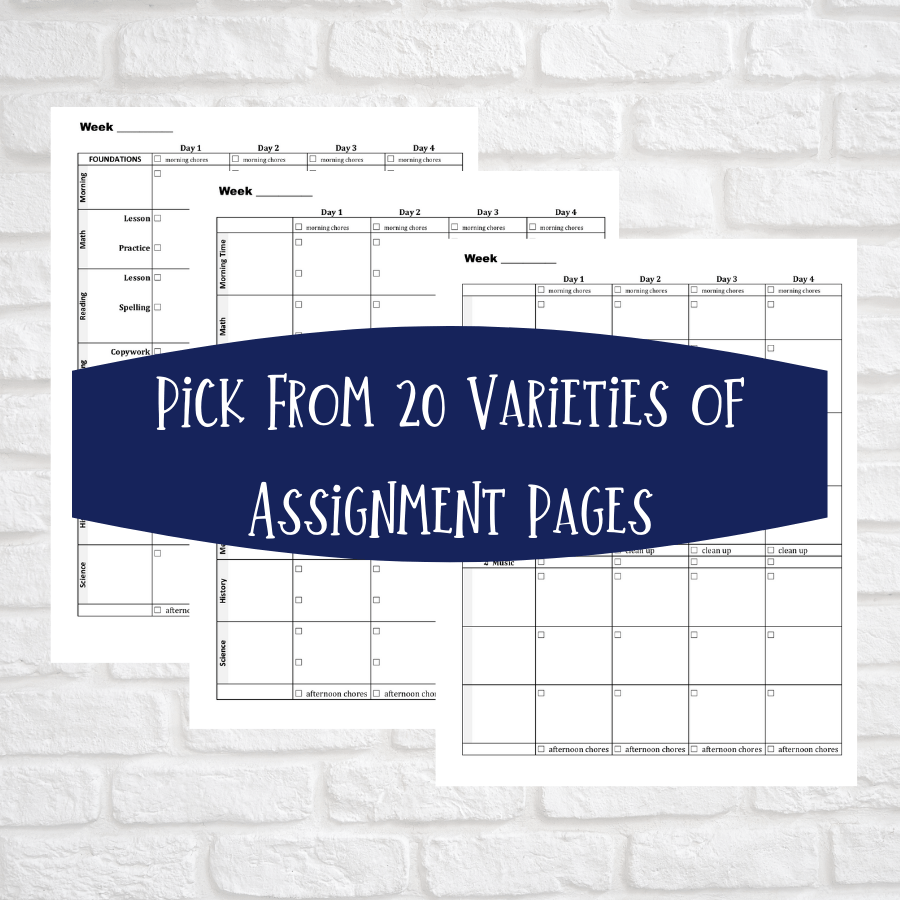 Classical Student Assignment Planner – Cycle 1 – Grace for This Mom