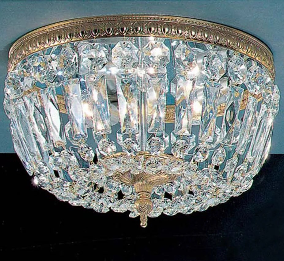Grand Light » Crystal Baskets Collection 12″ Dia Small Brass & Crystal ...