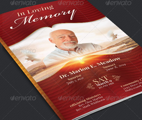 Loving Memory Funeral Program Template - GraphicMule