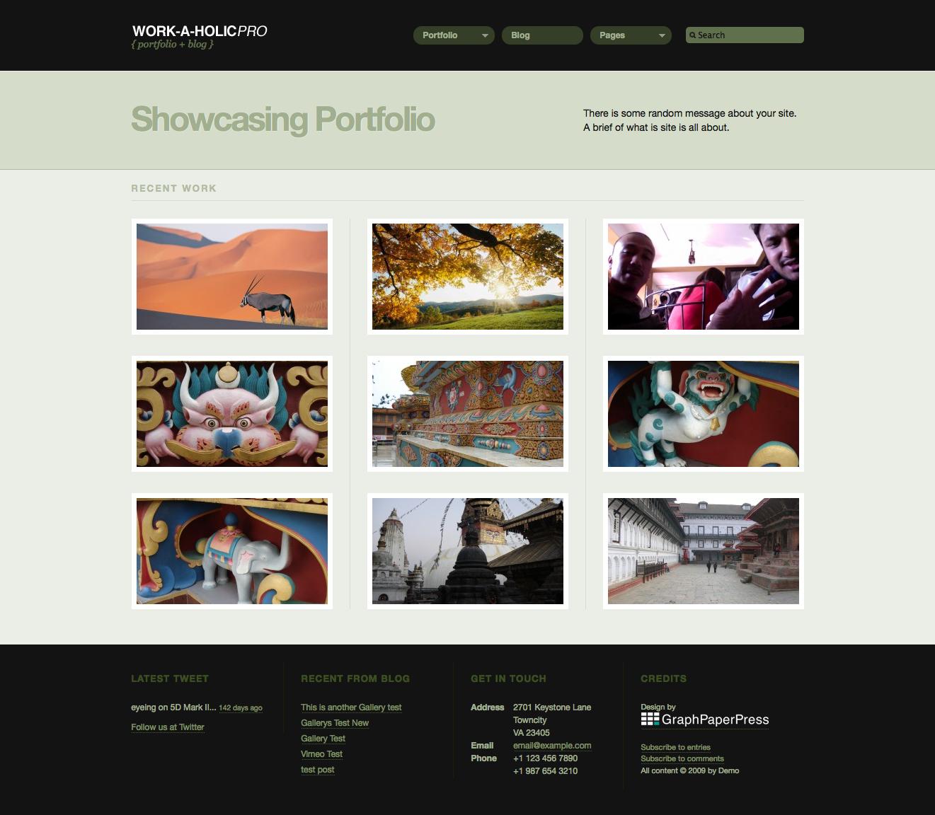 Workaholic Pro Portfolio Theme for Wordpress