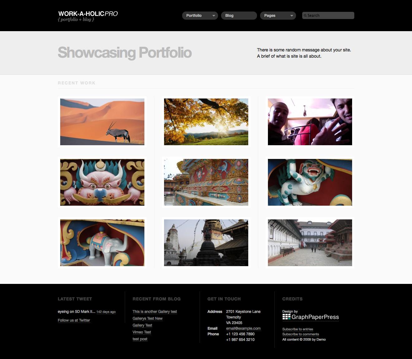 Workaholic Pro Portfolio Theme for Wordpress