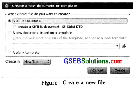 Computer Class 12 GSEB Solutions Chapter 1 Creating HTML Forms Using KompoZer – GSEB Solutions