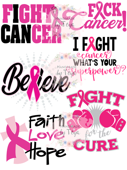 I Fight Cancer Bundle SVG, DXF & PNG – Handmade by Toya