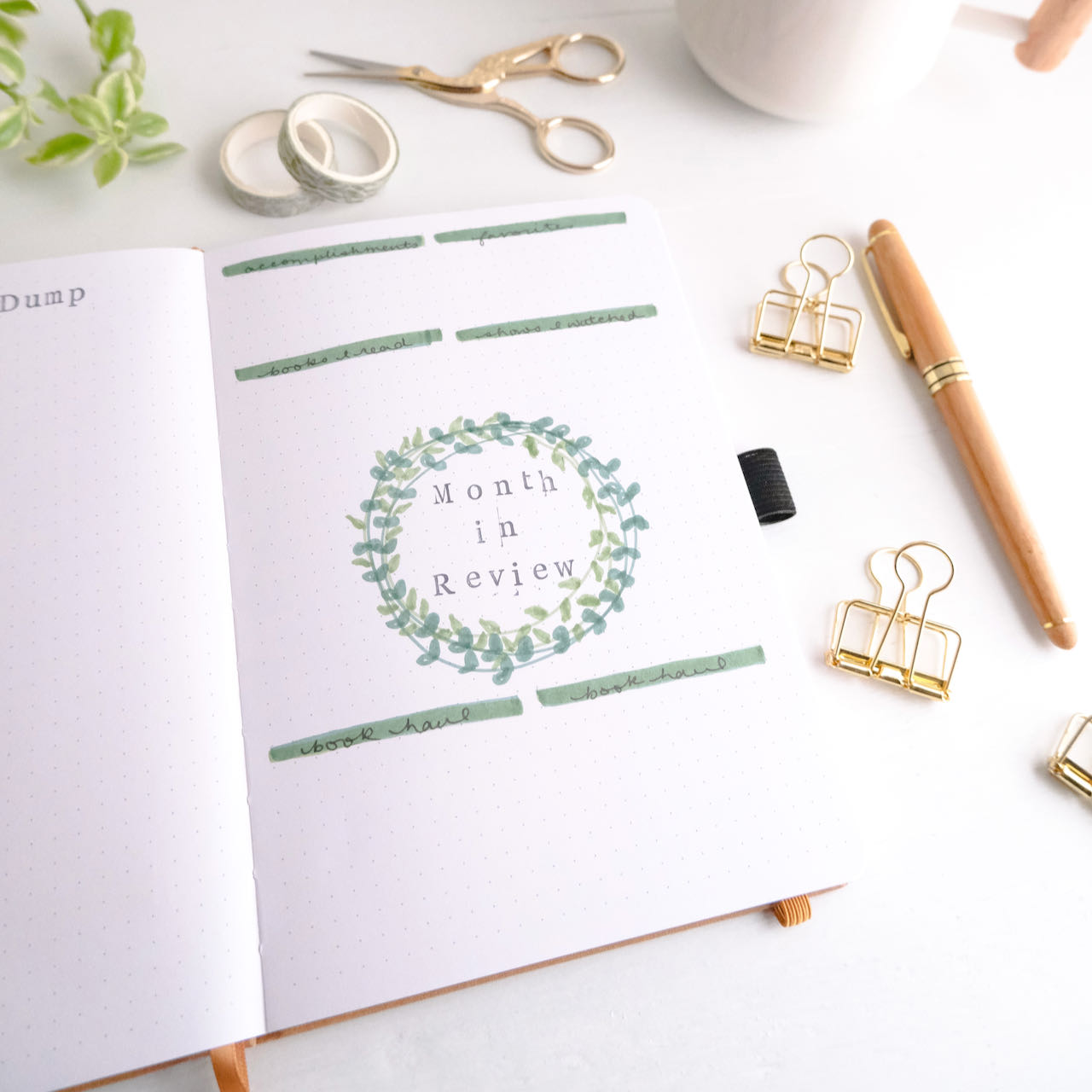 Bullet Journal March 2021—Leafy Wreaths and Minimalist Layouts