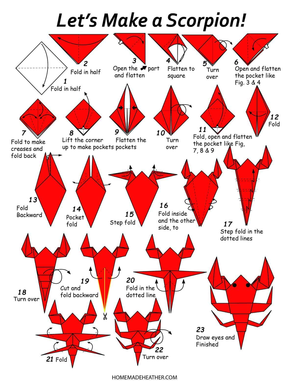 Free Origami Insect Printable Designs » Homemade Heather