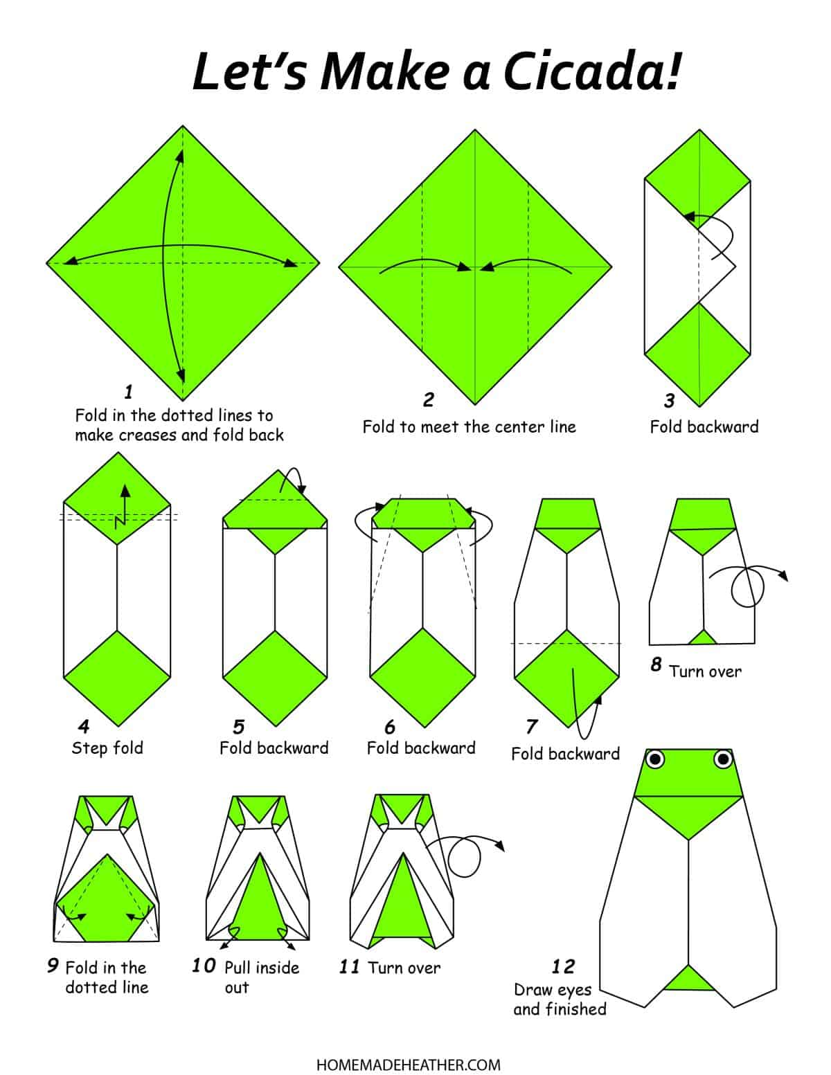 Free Origami Insect Printable Designs » Homemade Heather