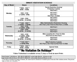 Inmate Visitation Schedule Happy Birthday Wishes For Friend