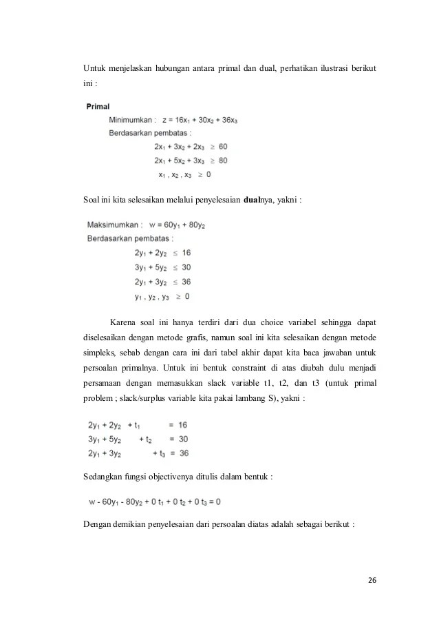 Soal Dan Jawaban Program Linear Menggunakan Metode Grafik Dan Simpleks