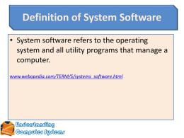 Definition Of A System Software BITLIAKAN