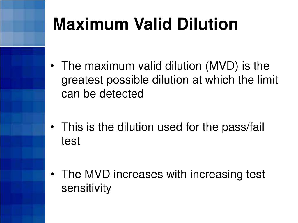 How To Calculate Mvd For Endotoxin