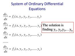 System Of First Order Ordinary Differential Equations