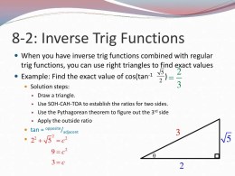 How To Find Inverse Trig Functions Without A Calculator