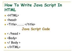 How To Write A Script In Java Programming Language