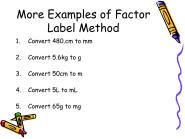 Factor Label Method