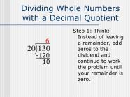 Cool How To Divide Whole Numbers With Decimal Quotients References 