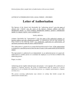 Sample Authorization Letter On My Behalf