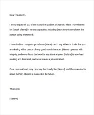 How To Write A Character Reference Letter Sample Alison Hand