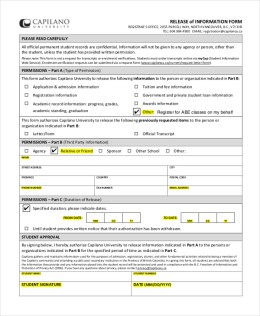 General Information Sheet Sample Template LAB