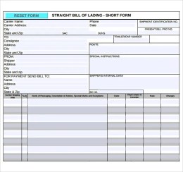 Printable Bill Of Lading Template Printable And Enjoyable Learning