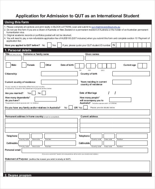 Qut Wil Placement Agreement Form