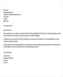 How To Write A Notice Letter For Leaving A Job